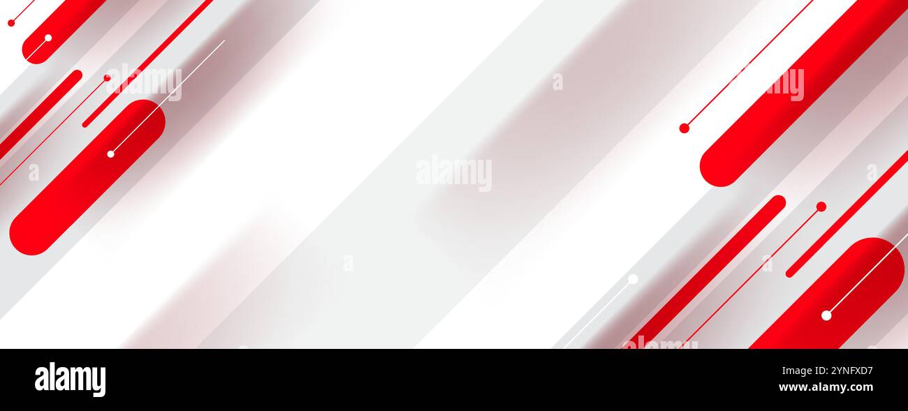 red and white banner background with diagonal stripes pattern ...