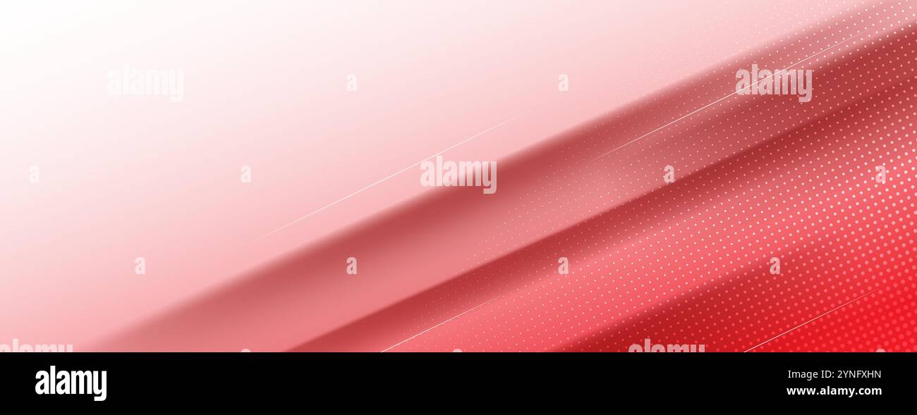 red and white background with diagonal stripes and halftone Stock ...