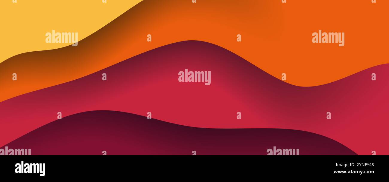 red and yellow wavy dimension layers background Stock Vector Image ...