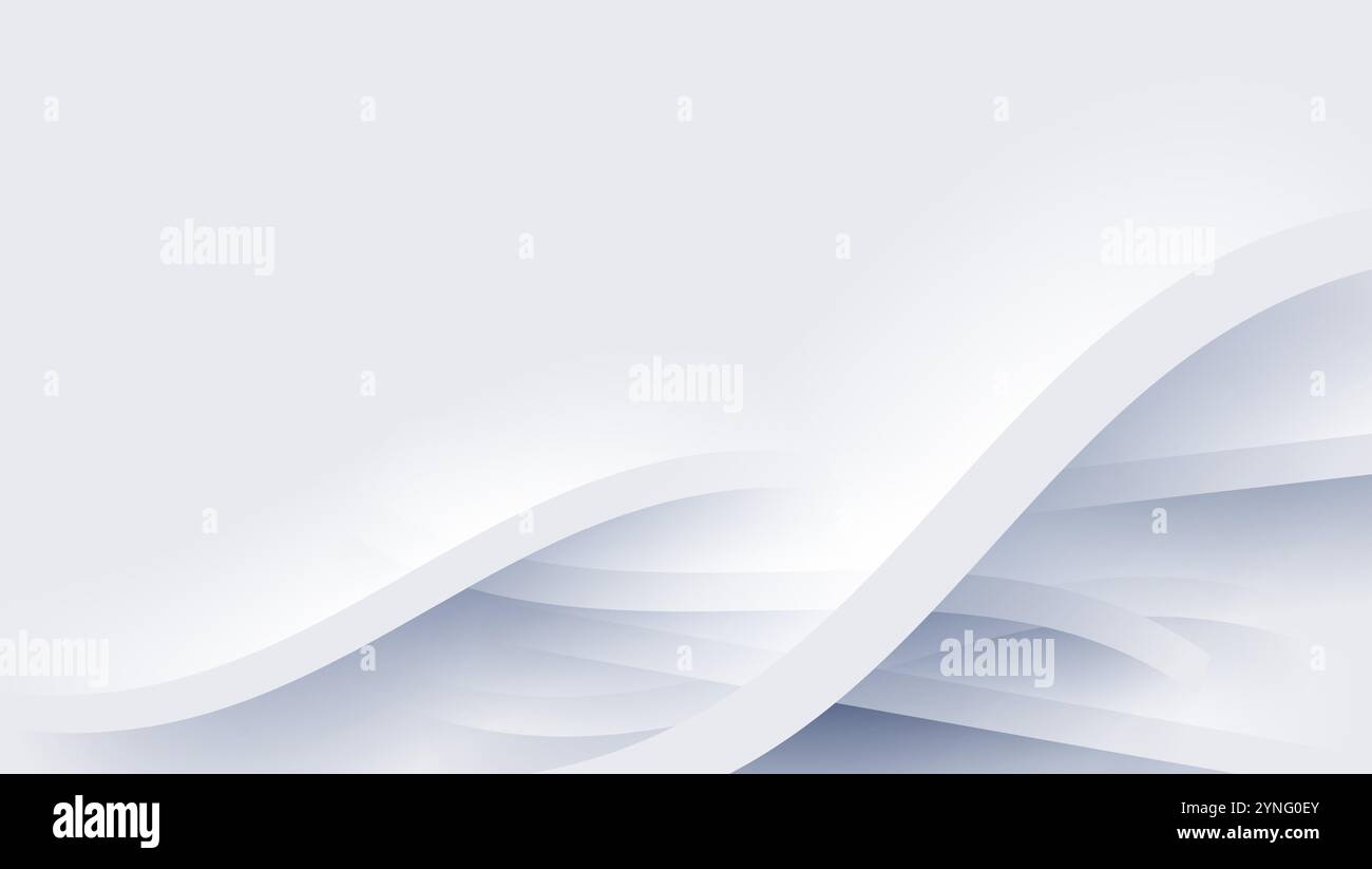 white overlapping 3d wavy lines background. great for banner ...