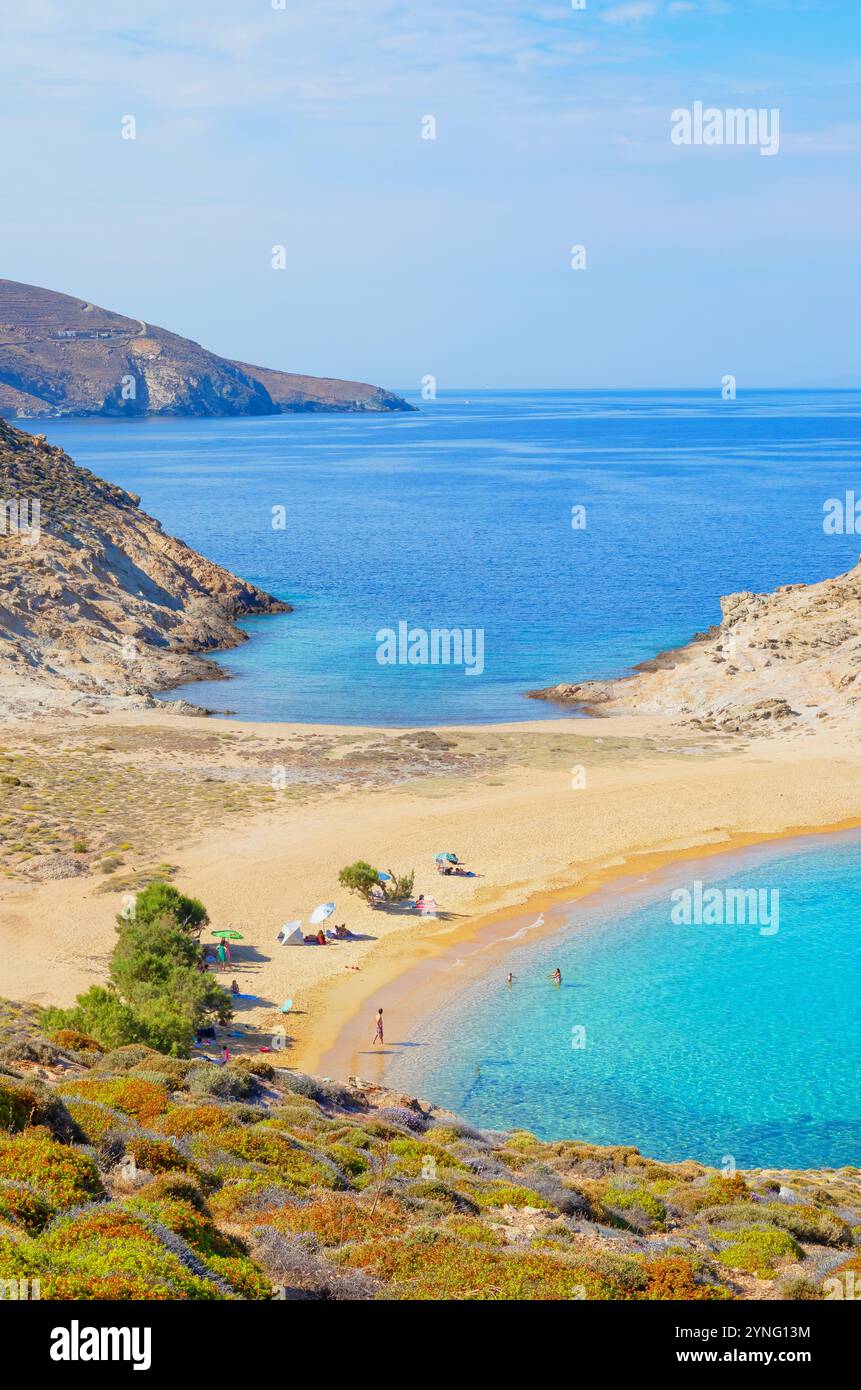 Sandy beach, Serifos Island, Cyclades Islands, Greece Stock Photo - Alamy