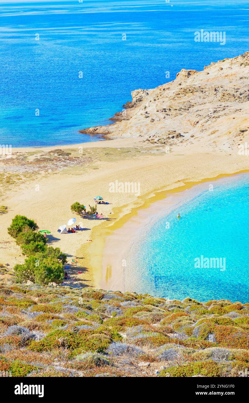 Sandy beach, Serifos Island, Cyclades Islands, Greece Stock Photo - Alamy