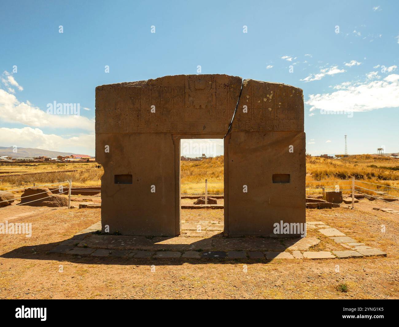 Gate of the Sun at the Tiwanaku Archaeological Site, near Lake Titicaca ...