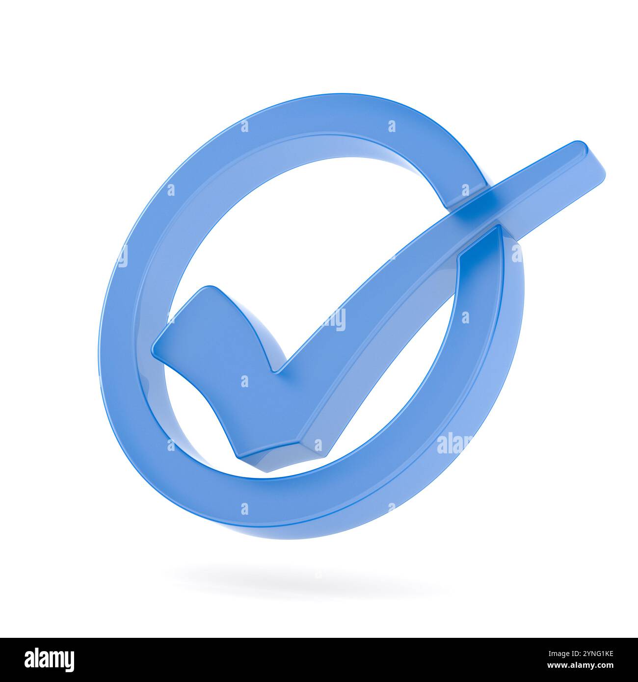 Transparent check mark sign on white background. Isolated 3D ...