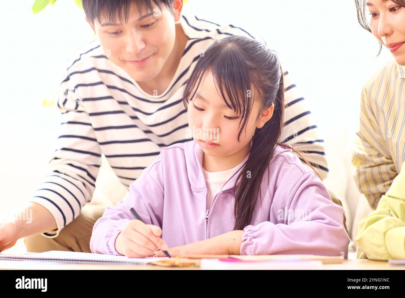 Japanese kid drawing at home Stock Photo - Alamy