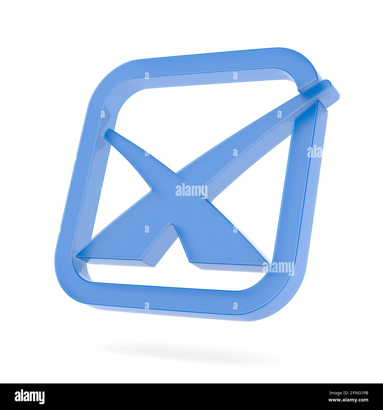 Transparent rejection sign on white background. Isolated 3D ...