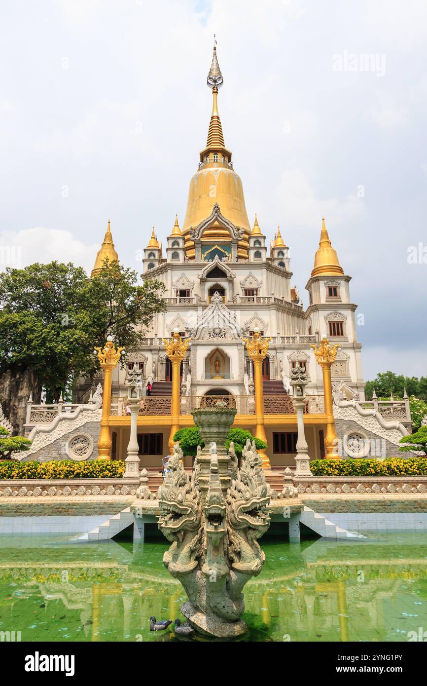 Buu Long Pagoda, built in 1942, showcases a unique blend of Southeast ...