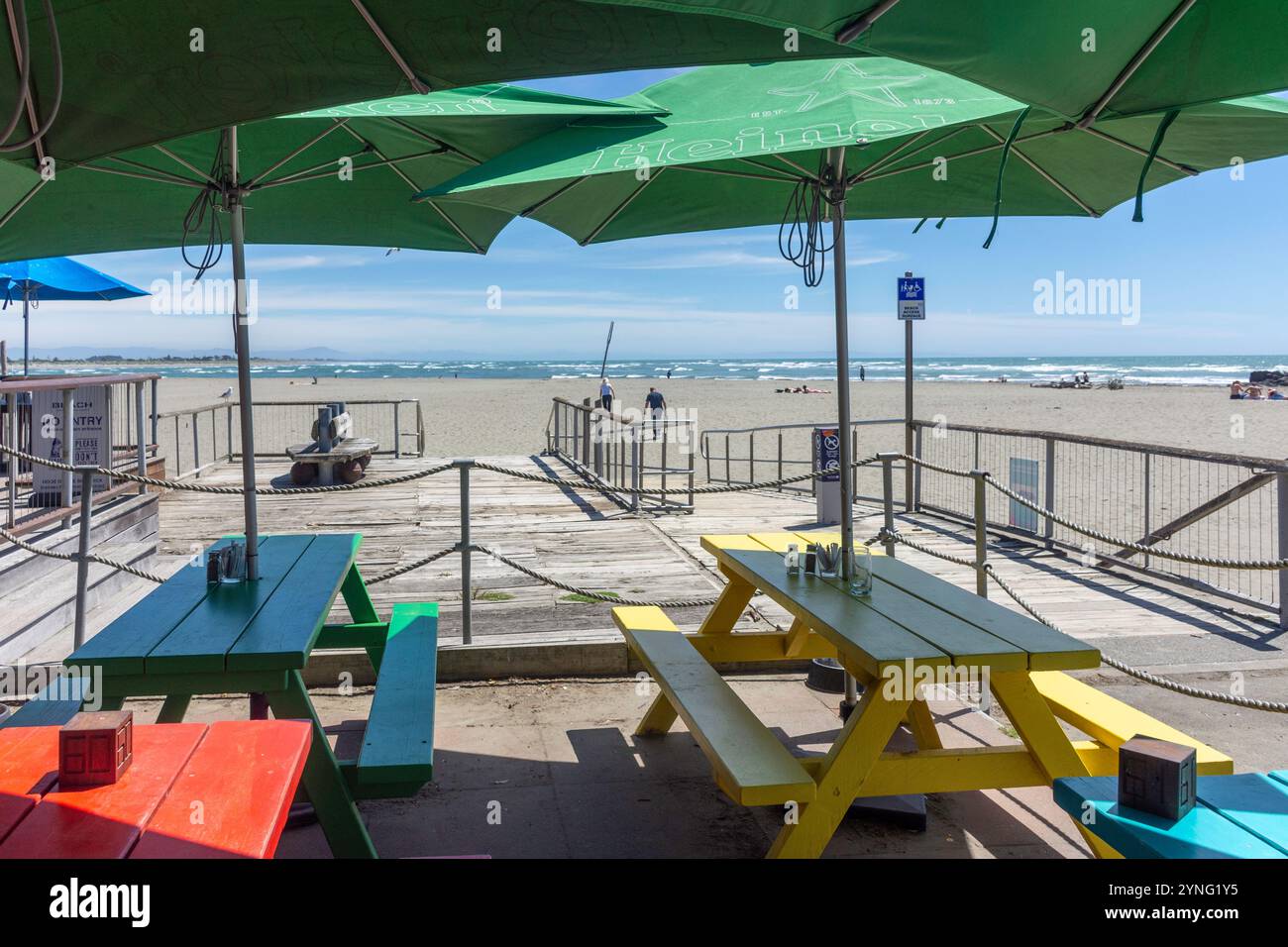 Outdoor terrace seating, Beach Bar Restaurant, Esplanade, Sumner ...