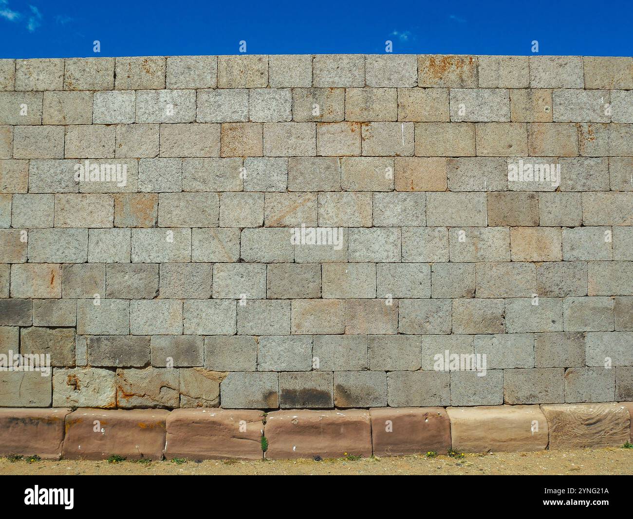 Wall of Gray Stones of the Same Size at the Archaeological Site of ...