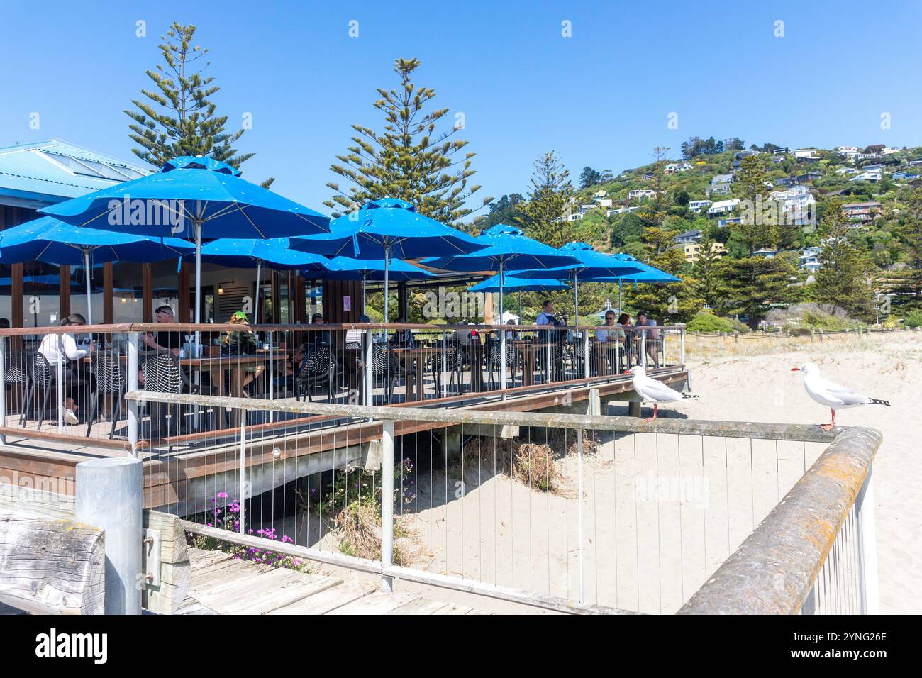 Outdoor terrace seating, Beach Bar Restaurant, Esplanade, Sumner ...