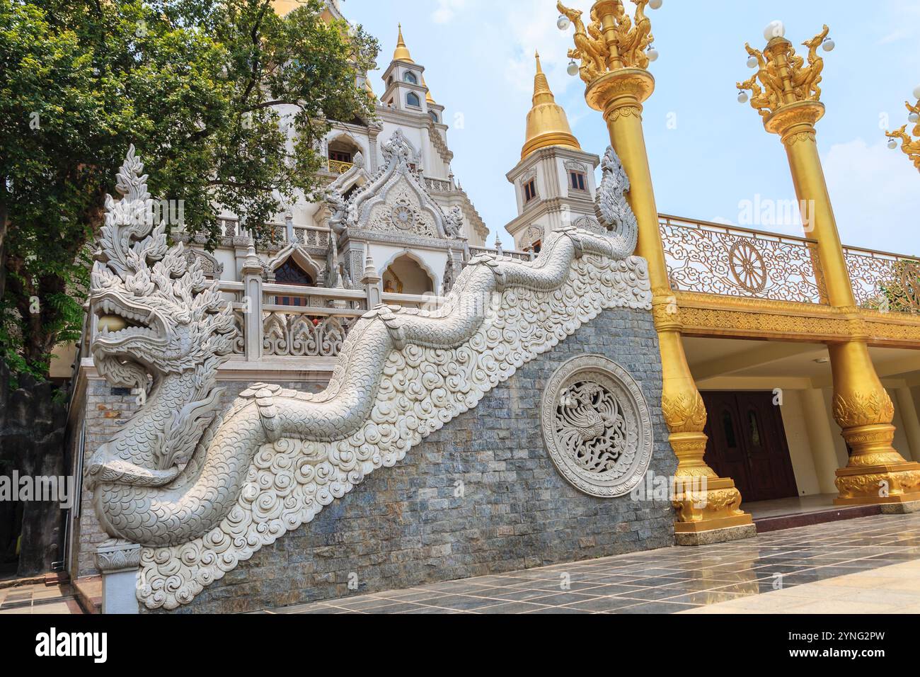Buu Long Pagoda, built in 1942, showcases a unique blend of Southeast ...