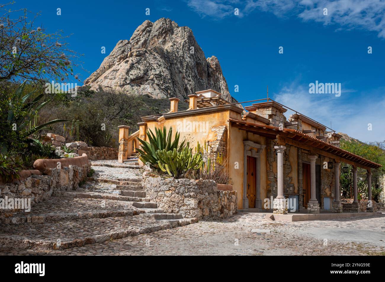 Peña de Bernal Monolith Stock Photo - Alamy