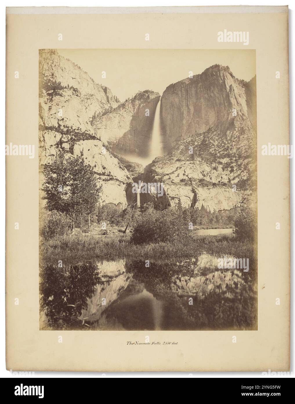 Carleton e watkins yosemite falls 1865-1866024709 Stock Photo - Alamy