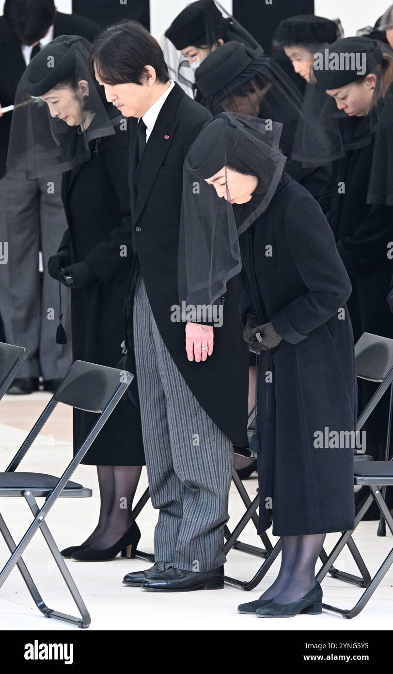 Japanese Princess Akiko Mikasa serves as chief mourner during the ...