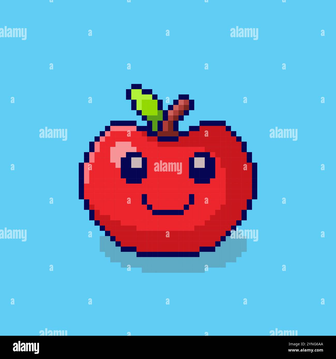 Pixel art Smiling Red Apple game asset design Stock Vector Image & Art ...