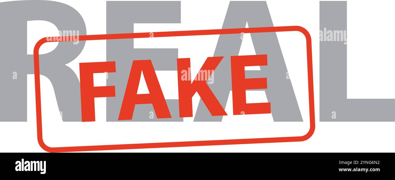 Graphic Illustration of Real vs Fake Concept Stock Vector Image & Art ...