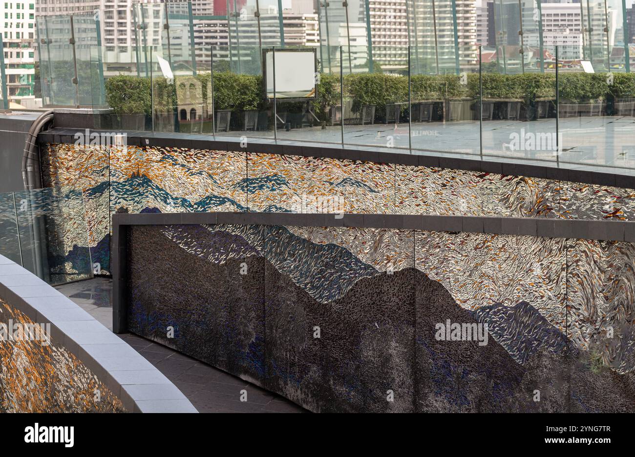 Bangkok, Thailand - 28 Sep, 2024 - A sloping walkway leading down to a ...