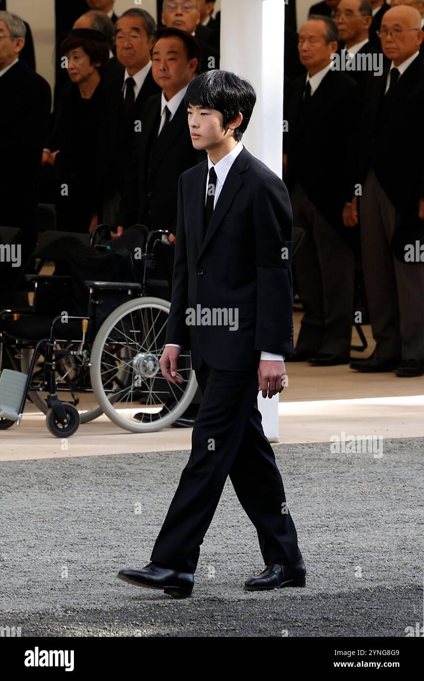 Japanese Prince Hisahito of Akishino attends the funeral of the late ...