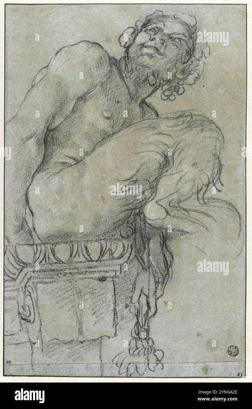 Carracci - Satyre assis de profil à droite Stock Photo - Alamy