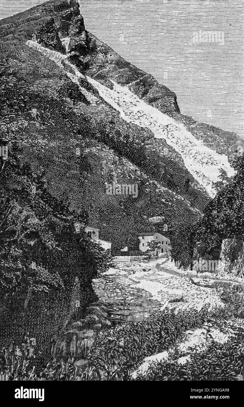 Carrara – Cave di Crestola (xilografia Stock Photo - Alamy