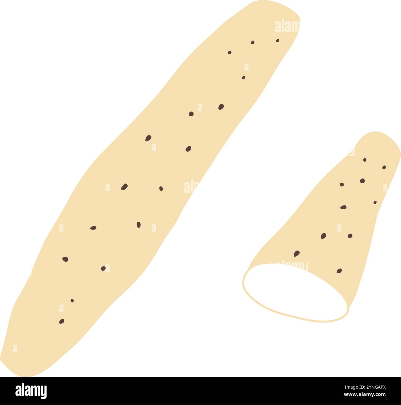 Simple long food illustrations. Japanese ingredients. Flat design Stock ...