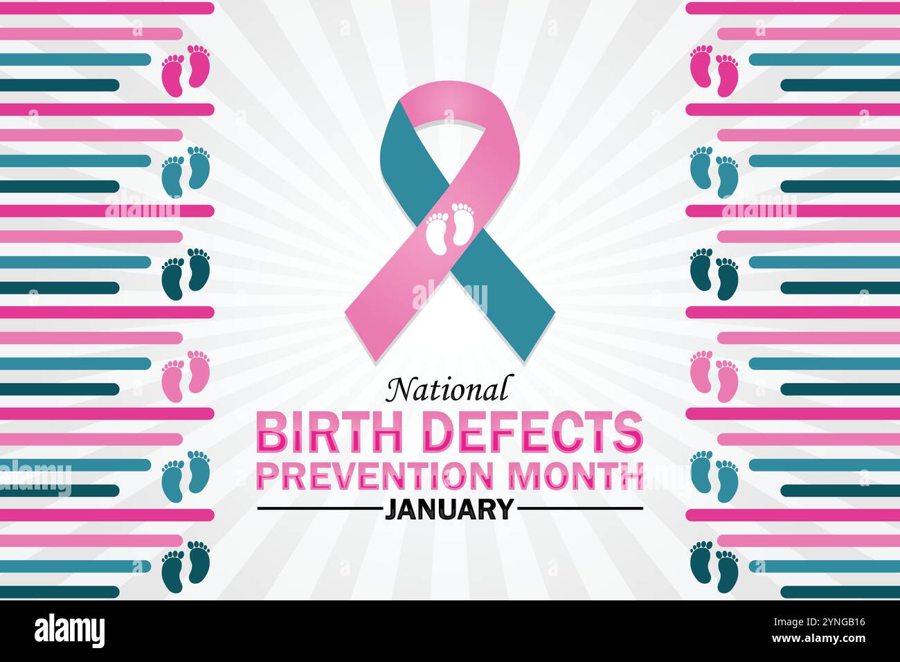 National Birth Defects Prevention Month January Modern illustration ...