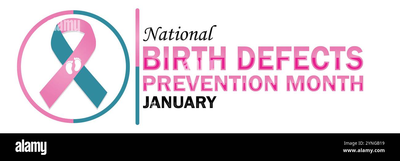 National Birth Defects Prevention Month. January. Suitable for greeting ...