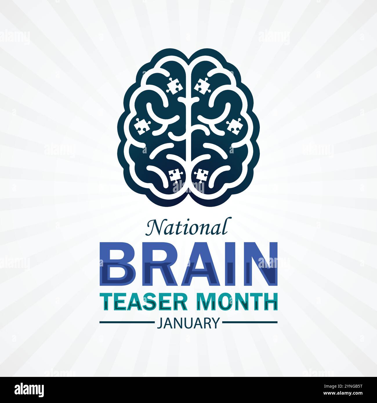 National Brain Teaser Month. January. Holiday concept. Template for ...