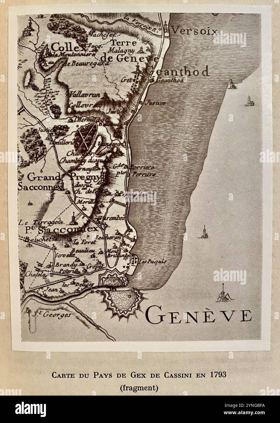 Carte Cassini Pays de Gex 1793 Stock Photo - Alamy