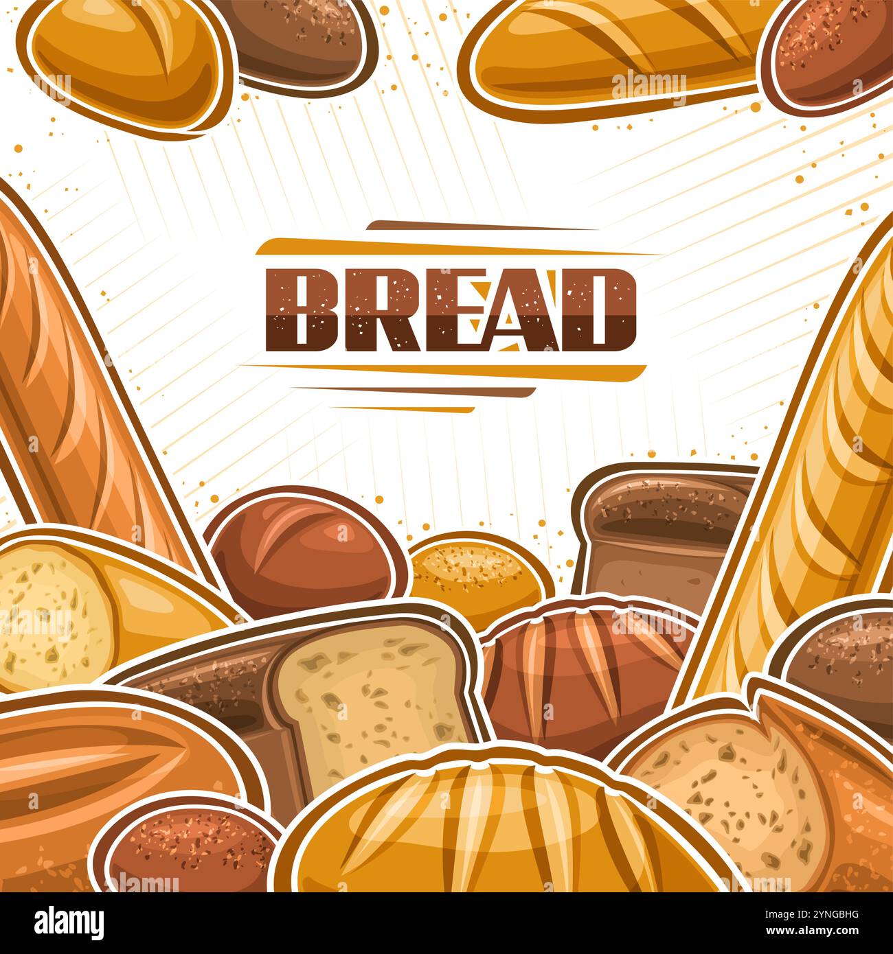 Vector Bread layout with blank copy space for ad, decorative template ...