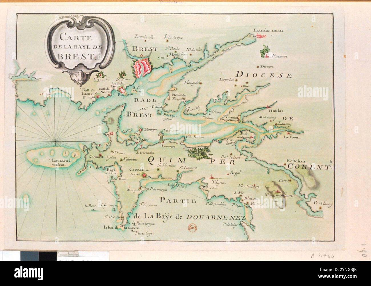 Carte de la Baye de Brest Stock Photo - Alamy