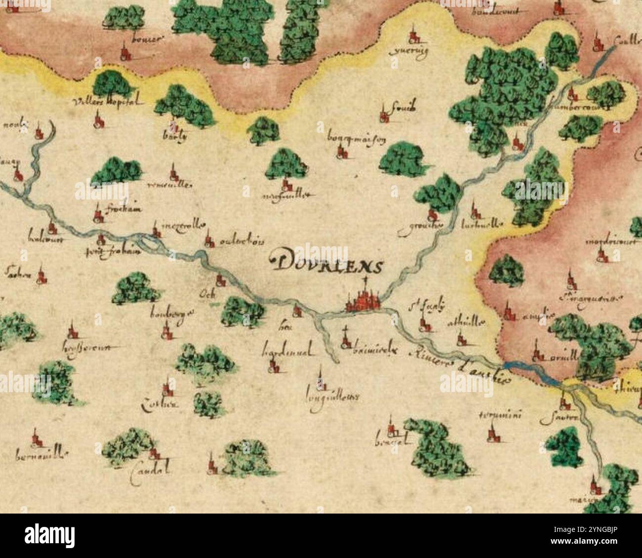 Carte de Doullens vers 1750 Stock Photo - Alamy