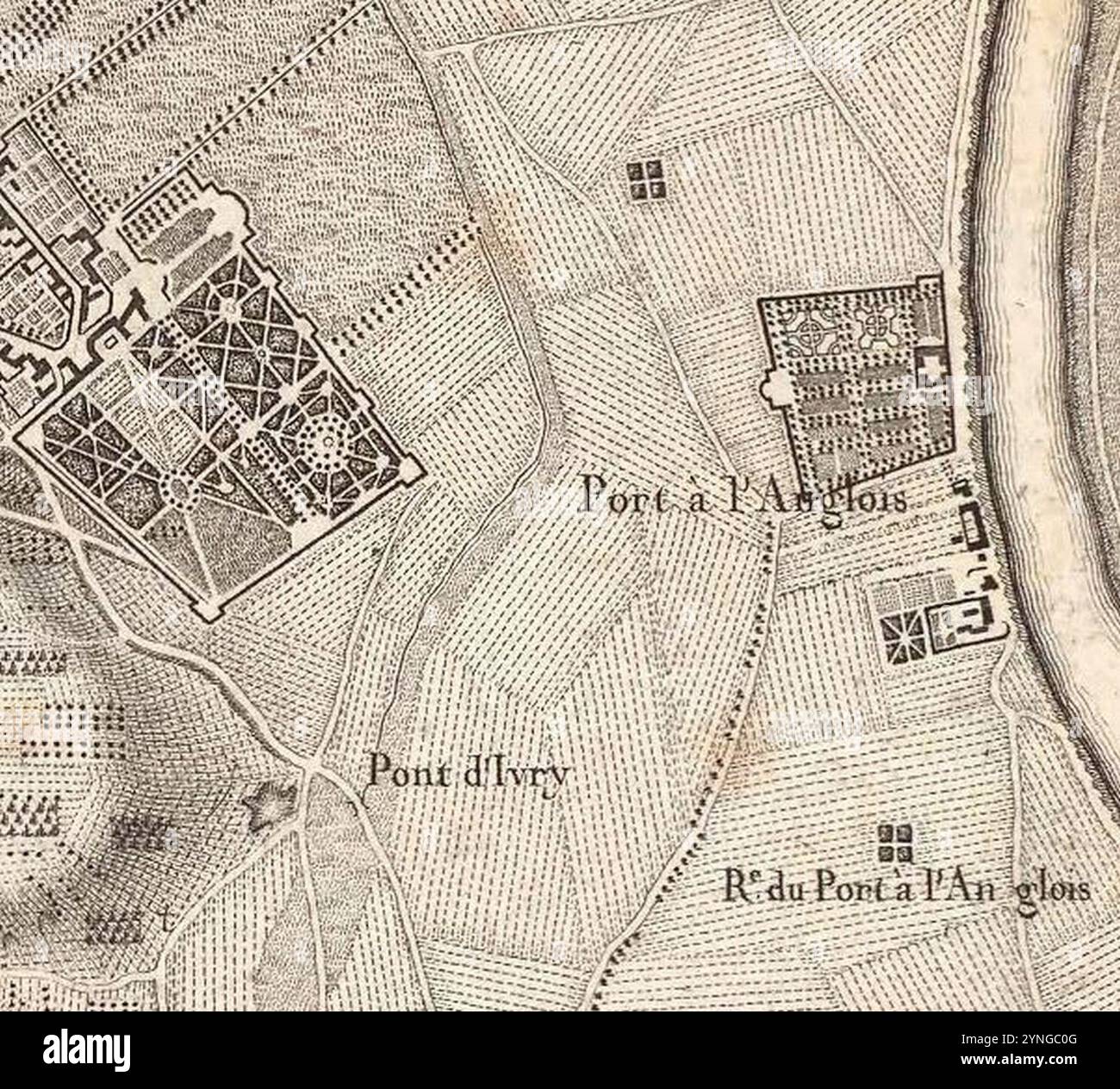 Carte des Chasses du Roi.Ivry.Port a l'Anglois Stock Photo - Alamy