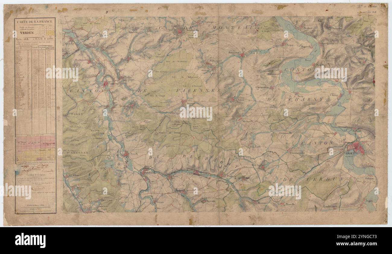 Carte d'État-major de la France, Feuille Verdun S.E Stock Photo - Alamy