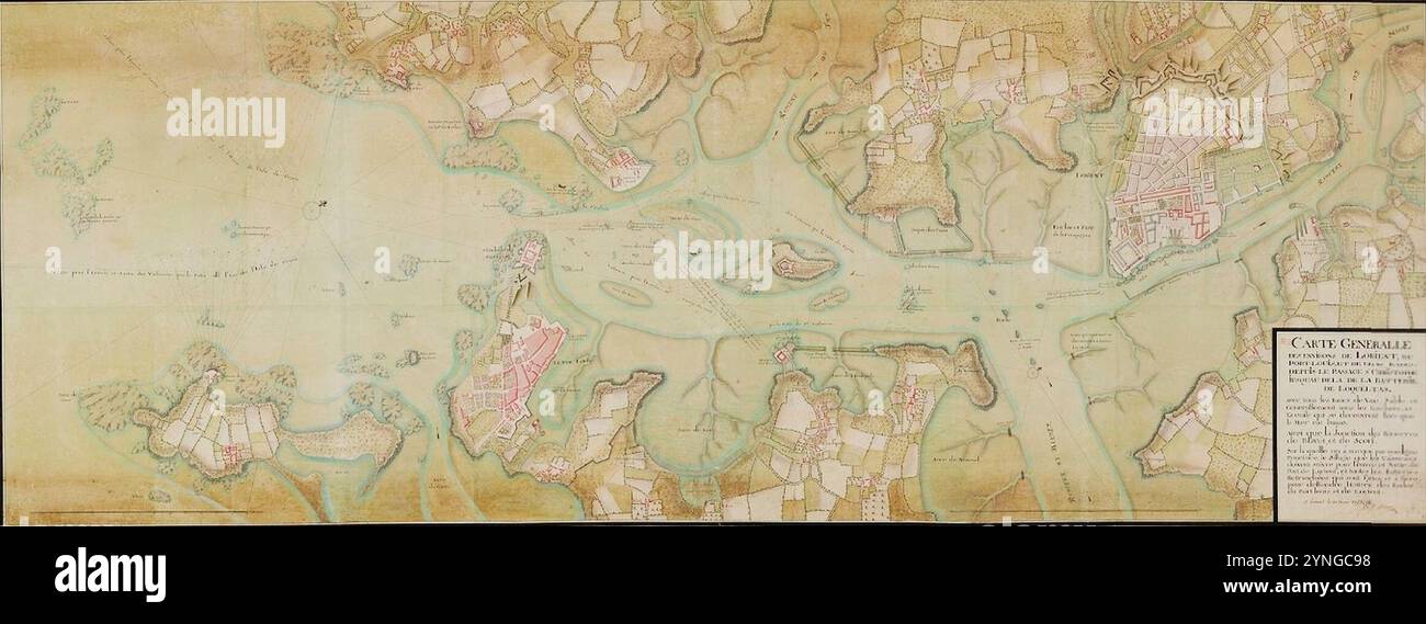 Carte environs de Lorient et Port-Louis 1758 Stock Photo - Alamy