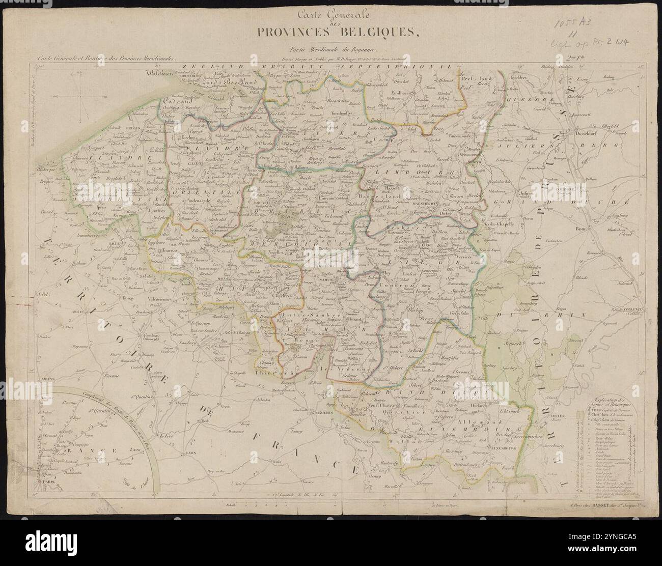 Carte générale des provinces belgiques. - Partie méridionale du Royaume ...