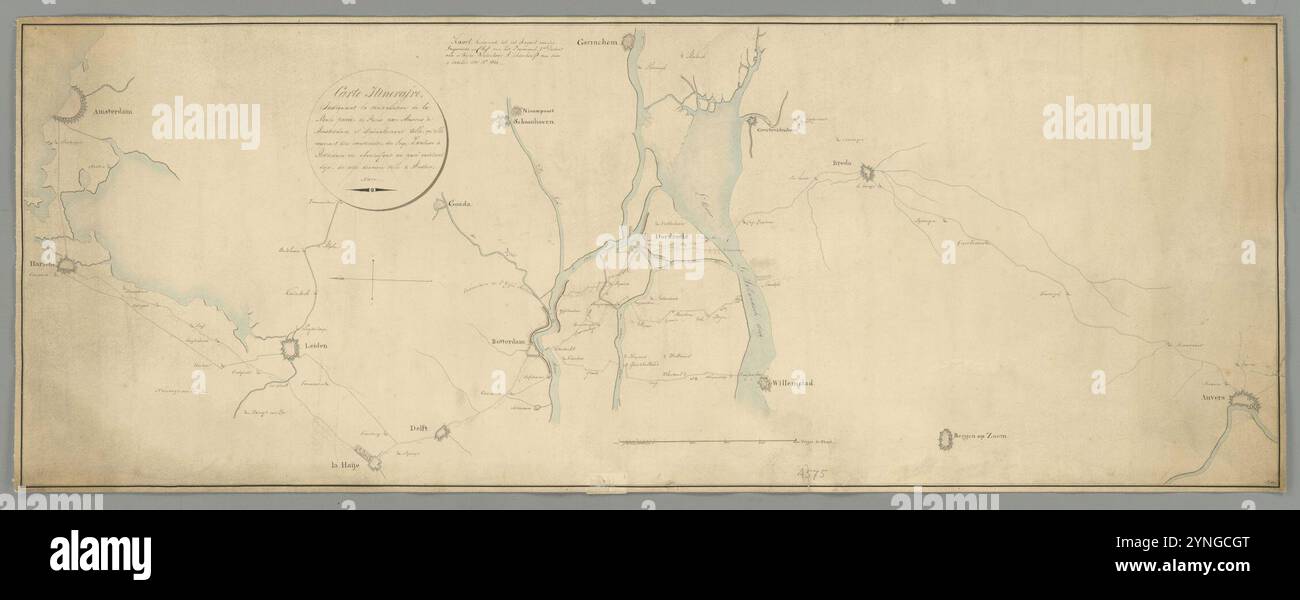 Carte itineraire indiquant la continuation de la route pavee de Paris ...
