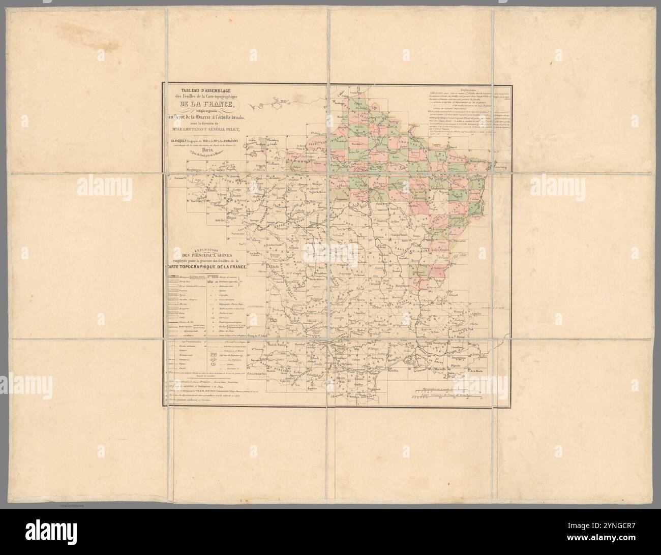 Carte topographique de la France, 1837 (15619003 Stock Photo - Alamy