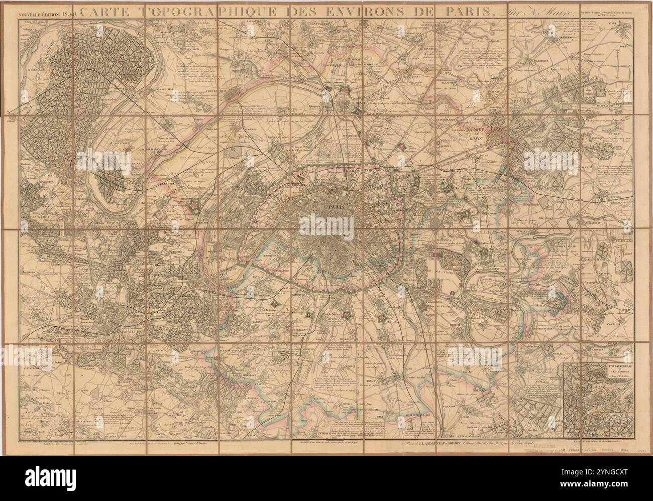 Carte topographique des environs de Paris, 1856 - Stanford Libraries Stock Photo - Alamy