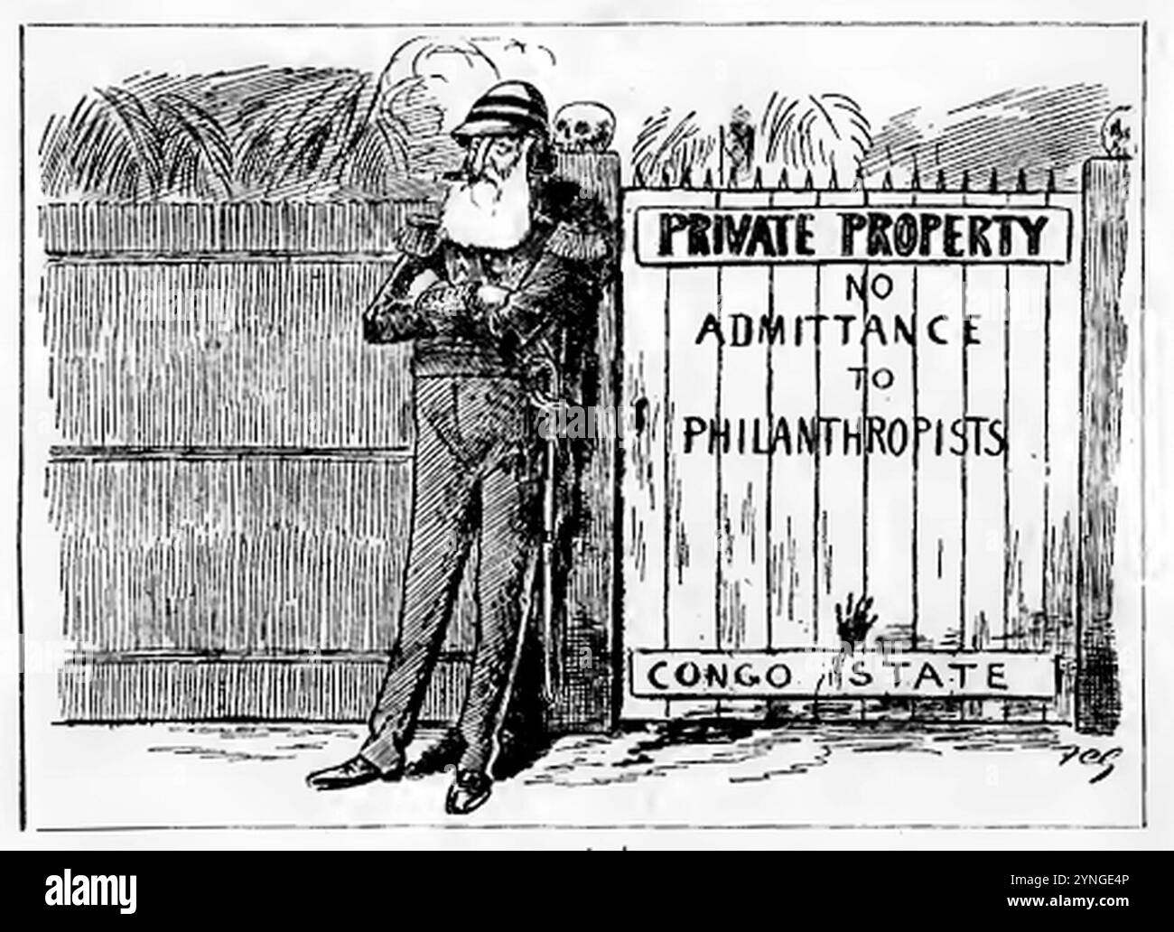 Cartoon by British caricaturist 'Francis Carruthers Gould' depicting ...