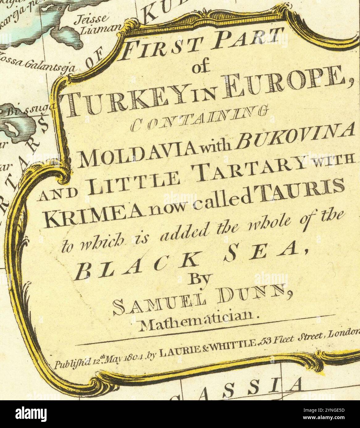 Cartouche in a Black Sea map by Dunn Stock Photo - Alamy