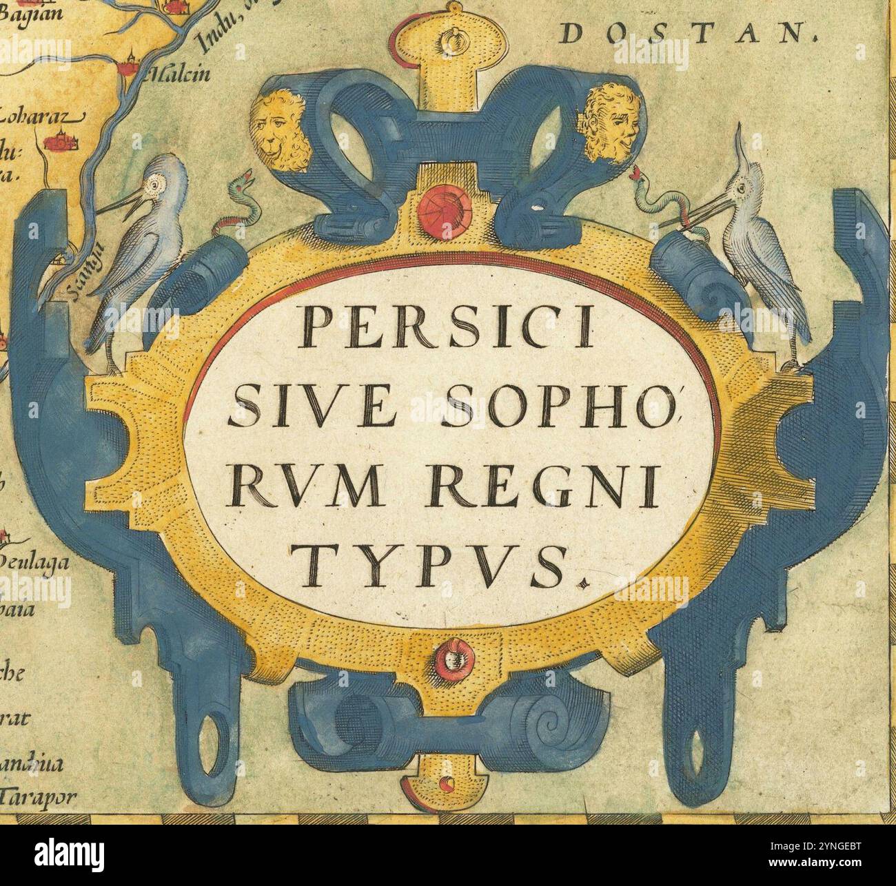 Cartouche in a Persia map by Ortelius Stock Photo - Alamy