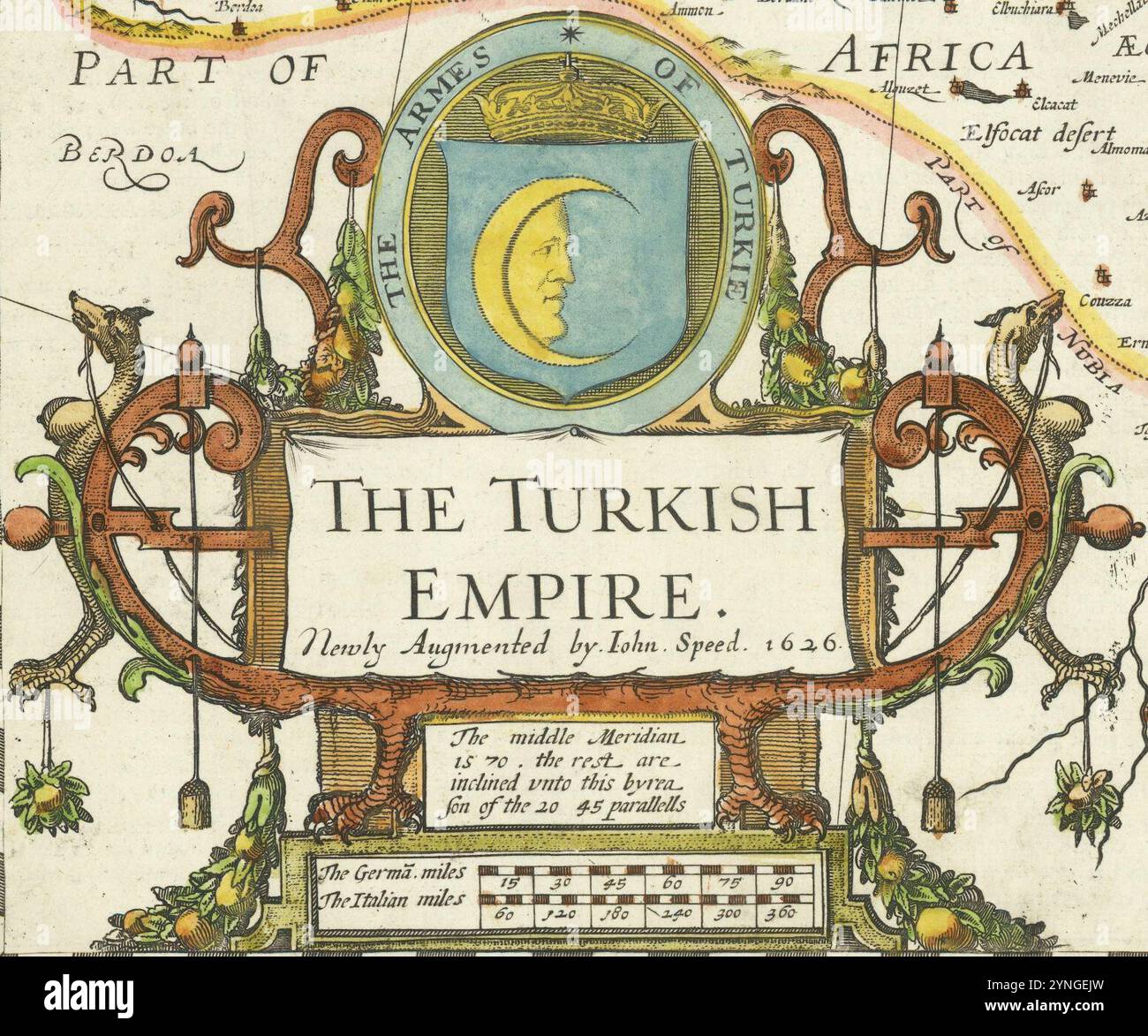 Cartouche on an Ottoman map by Speed Stock Photo - Alamy