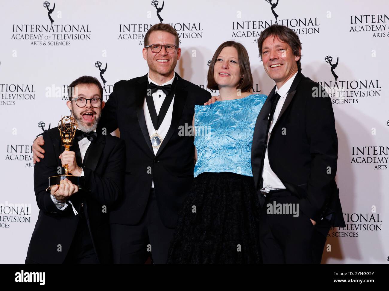 Otto Baxter, British director Peter Beard, producer Daisy Allsop and ...