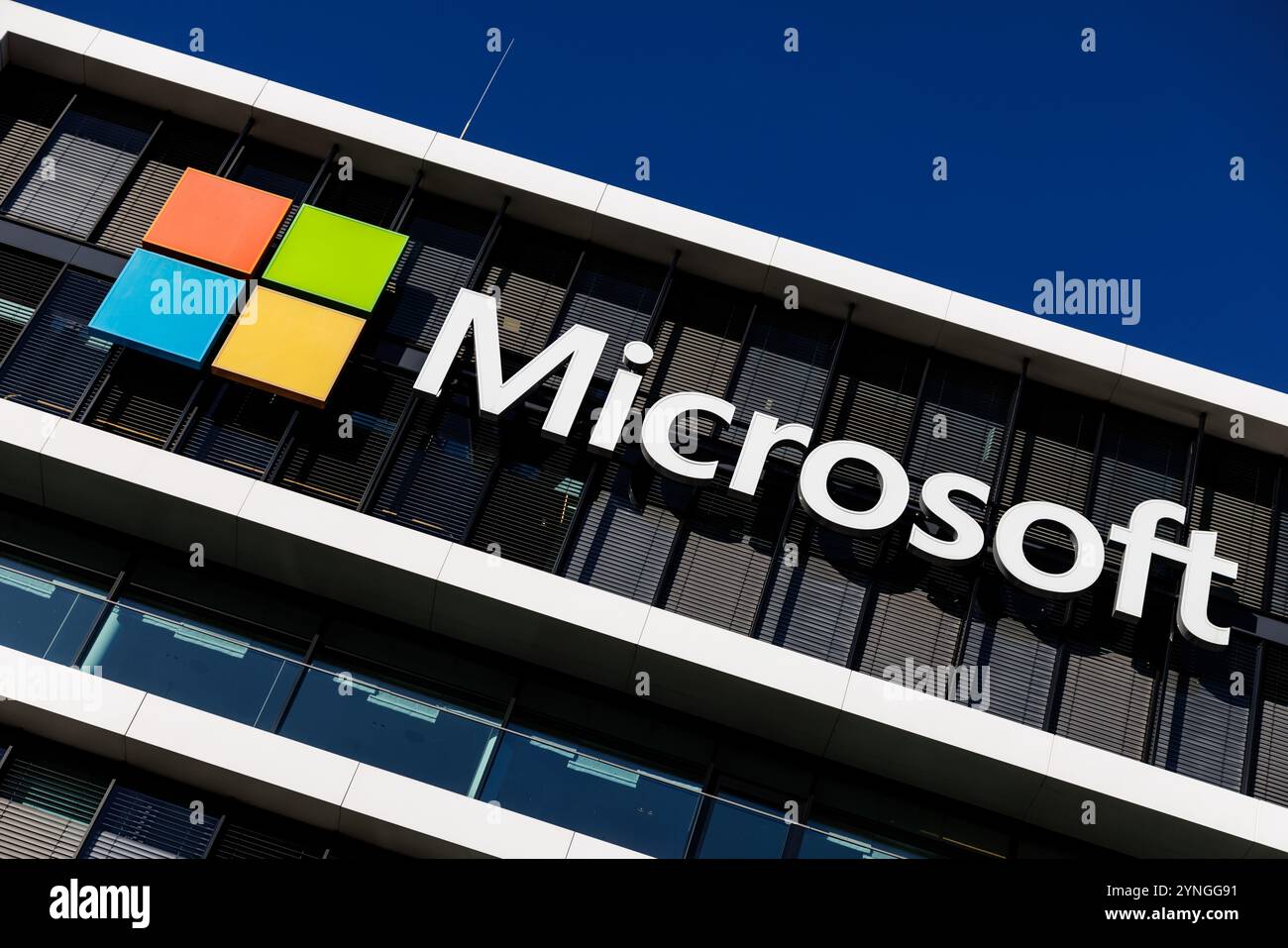 Munich, Germany. 25th Nov, 2024. The Microsoft logo and lettering can ...