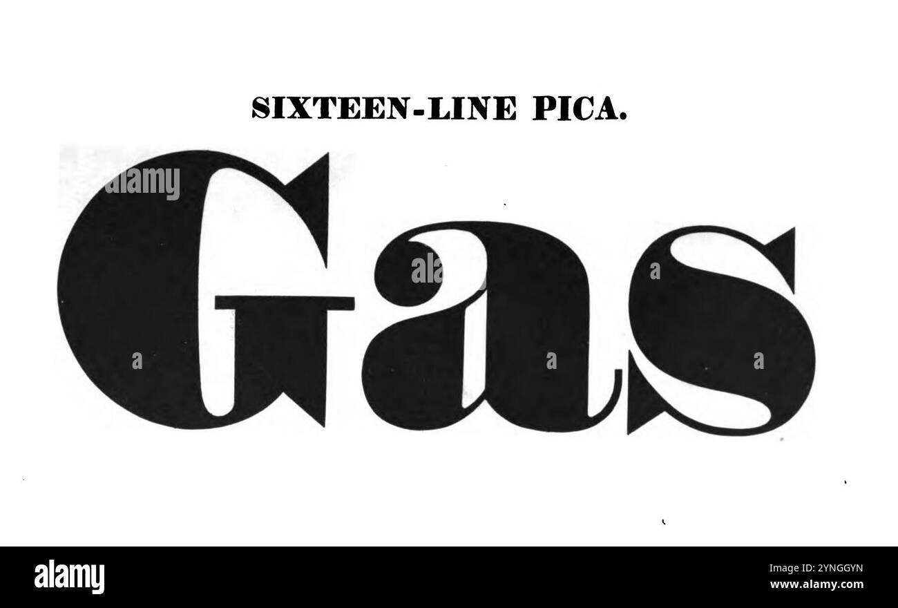 Caslon 1841 specimen Sixteen-line Pica fat face typeface Stock Photo ...