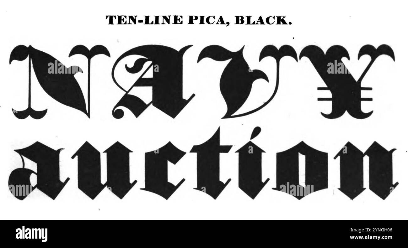 Caslon 1841 specimen Ten-line Pica blackletter typeface Stock Photo - Alamy