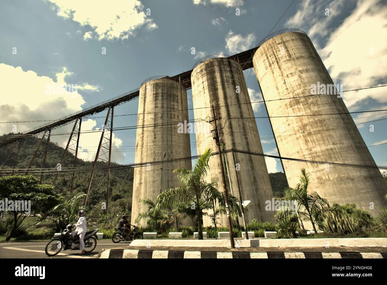 Coal silo in Sawahlunto, a former coal-mining town established by Dutch ...