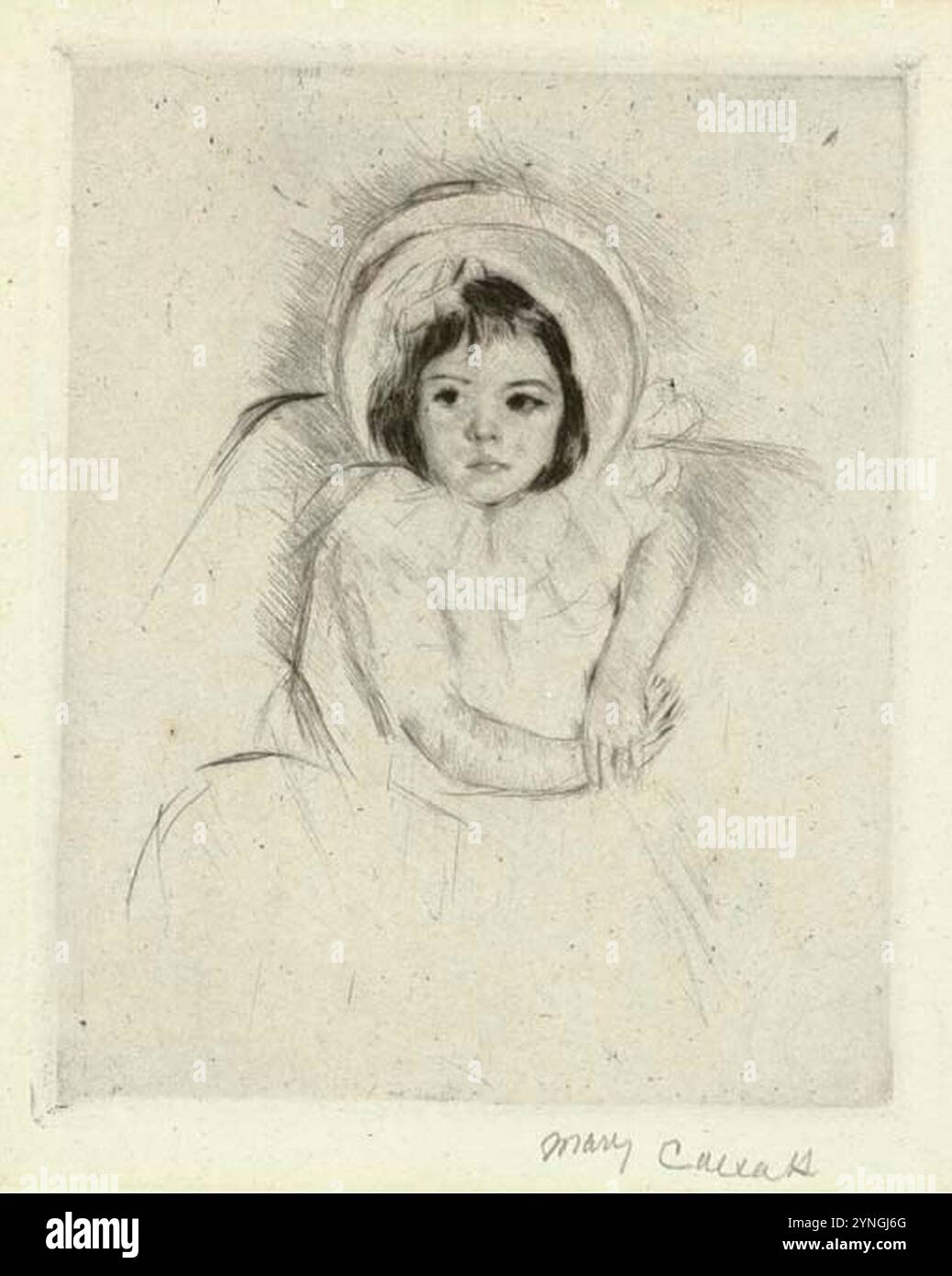 Cassatt - Margot Wearing a Bonnet (No. 5) (B. 183 Stock Photo - Alamy