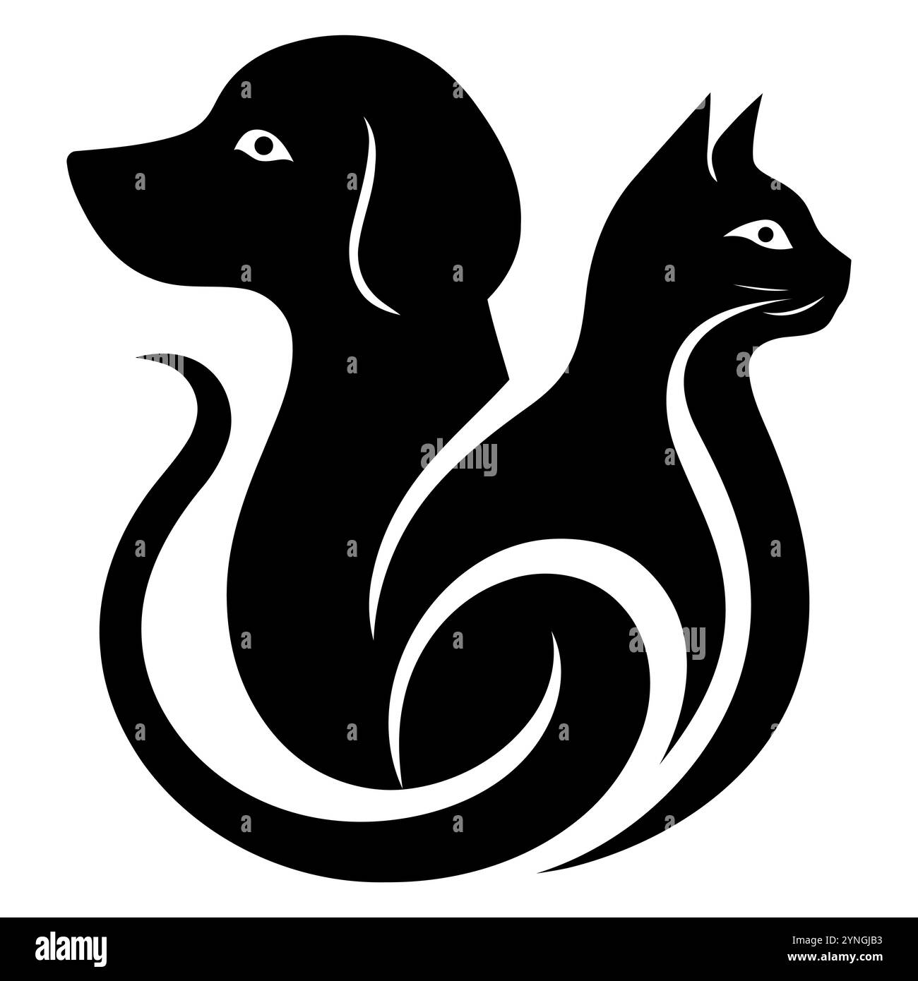 Black dog silhouette vector design on white background Stock Vector ...